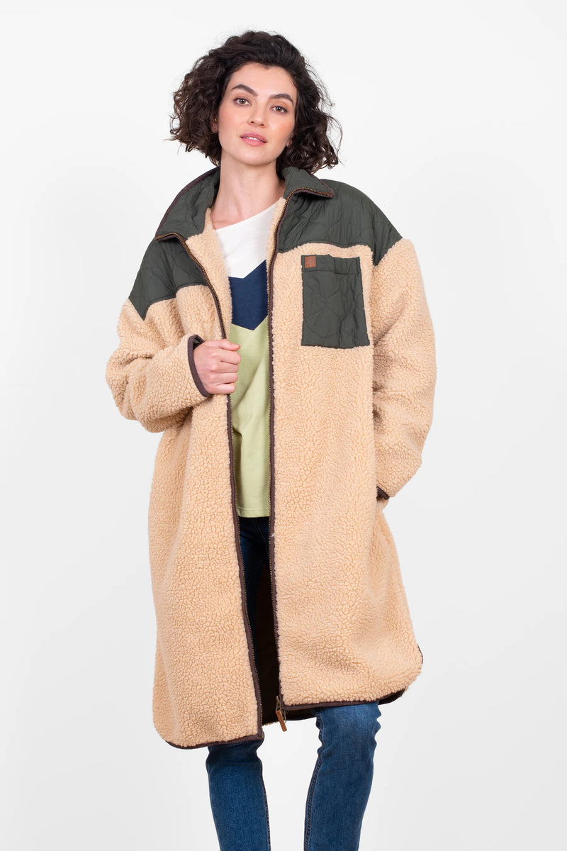 Teddy Longline Borg Jacket - Cream/Olive – Tom & Bridget Boutique