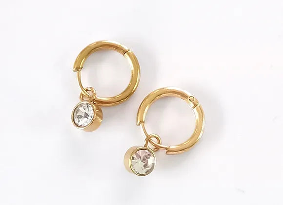 True - Gold with Clear Gem – Tom & Bridget Boutique