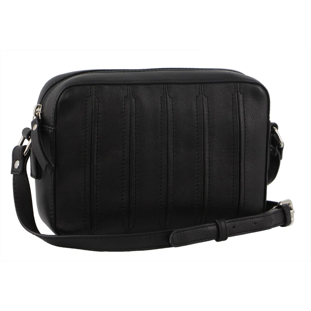 Pierre Cardin Leather Stitch-Design Camera Bag - Black – Tom & Bridget ...
